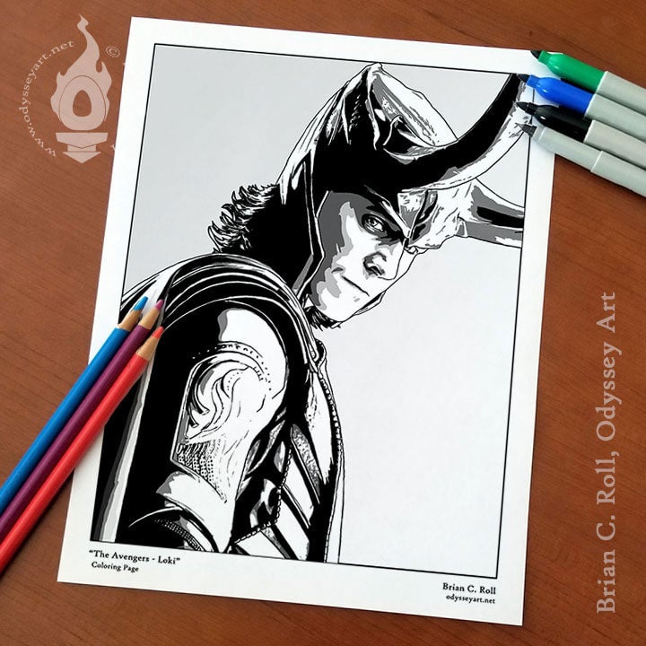 avengers loki coloring pages