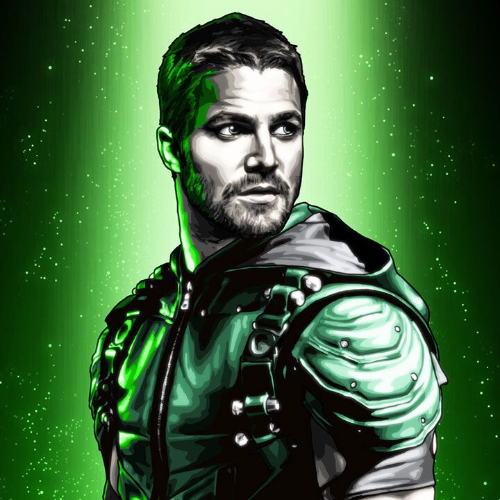 Green Arrow Face Drawing