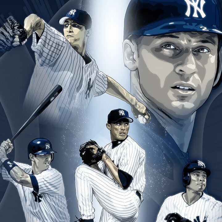 NYY Dynasty Fab Five art | Odyssey Art | Brian C. Roll | Odyssey Art ...